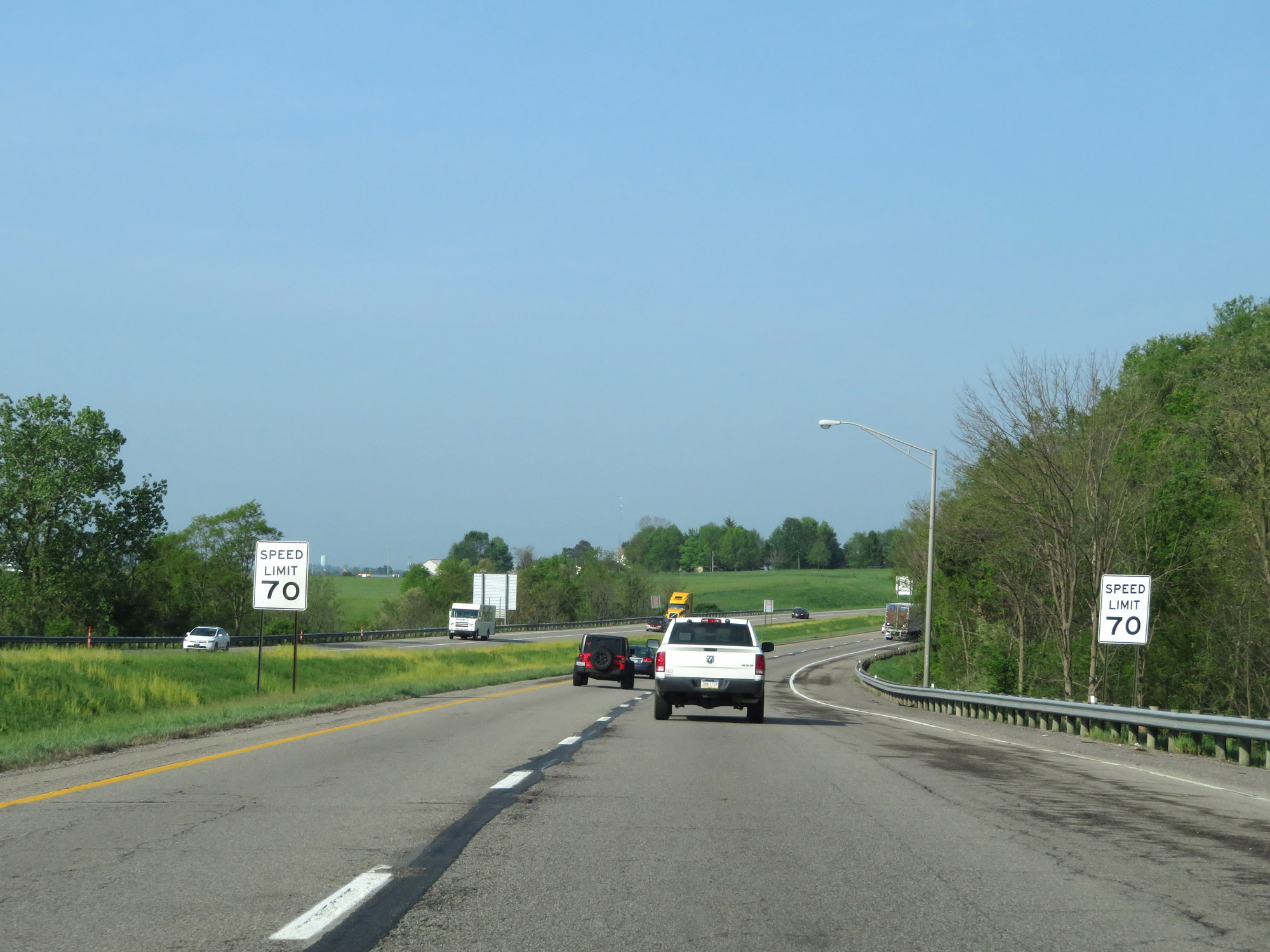 Ohio Interstate 70 Westbound Cross Country Roads
