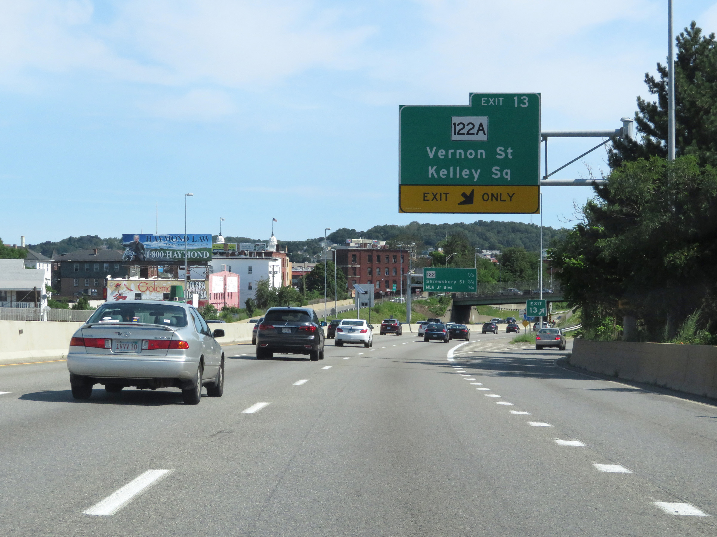 Massachusetts Interstate 290 Eastbound Cross Country Roads