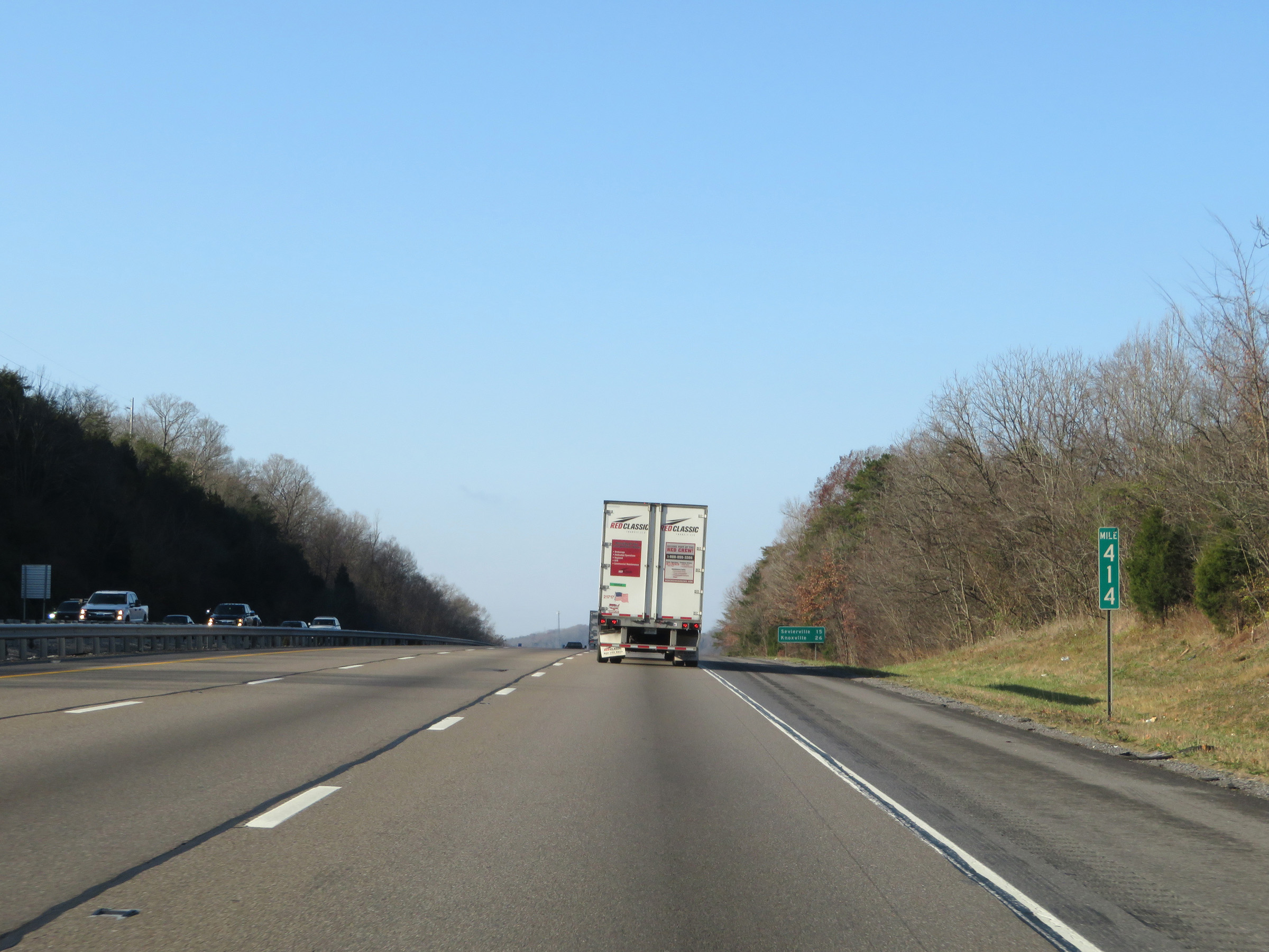 Tennessee Interstate 40 Westbound Cross Country Roads