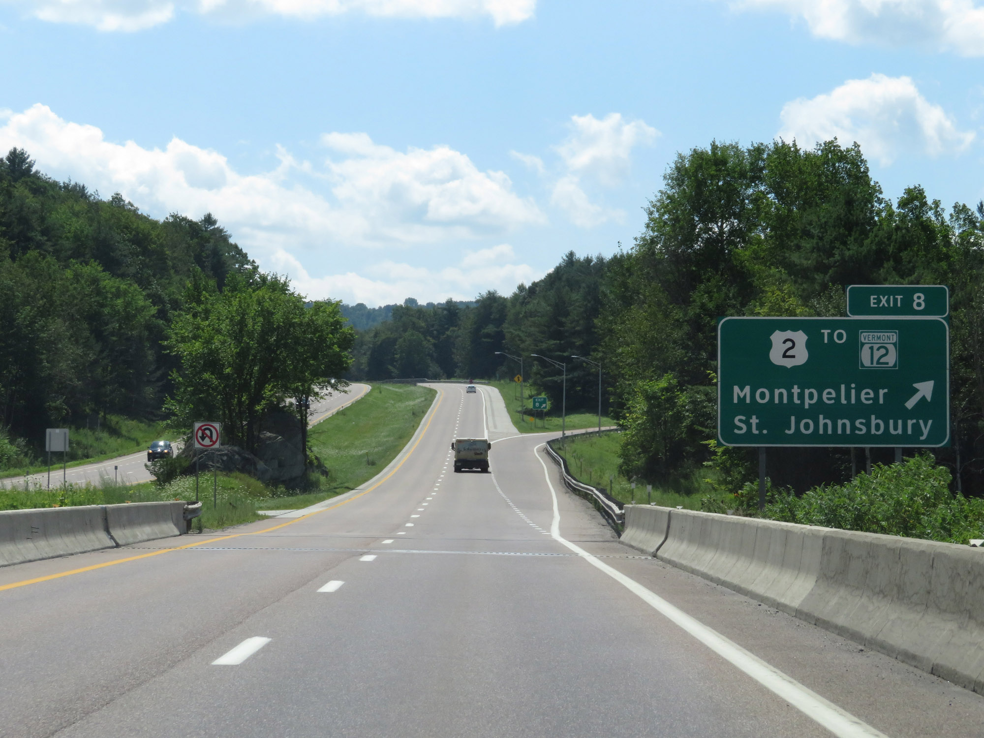 Vermont Interstate 89 Southbound Cross Country Roads
