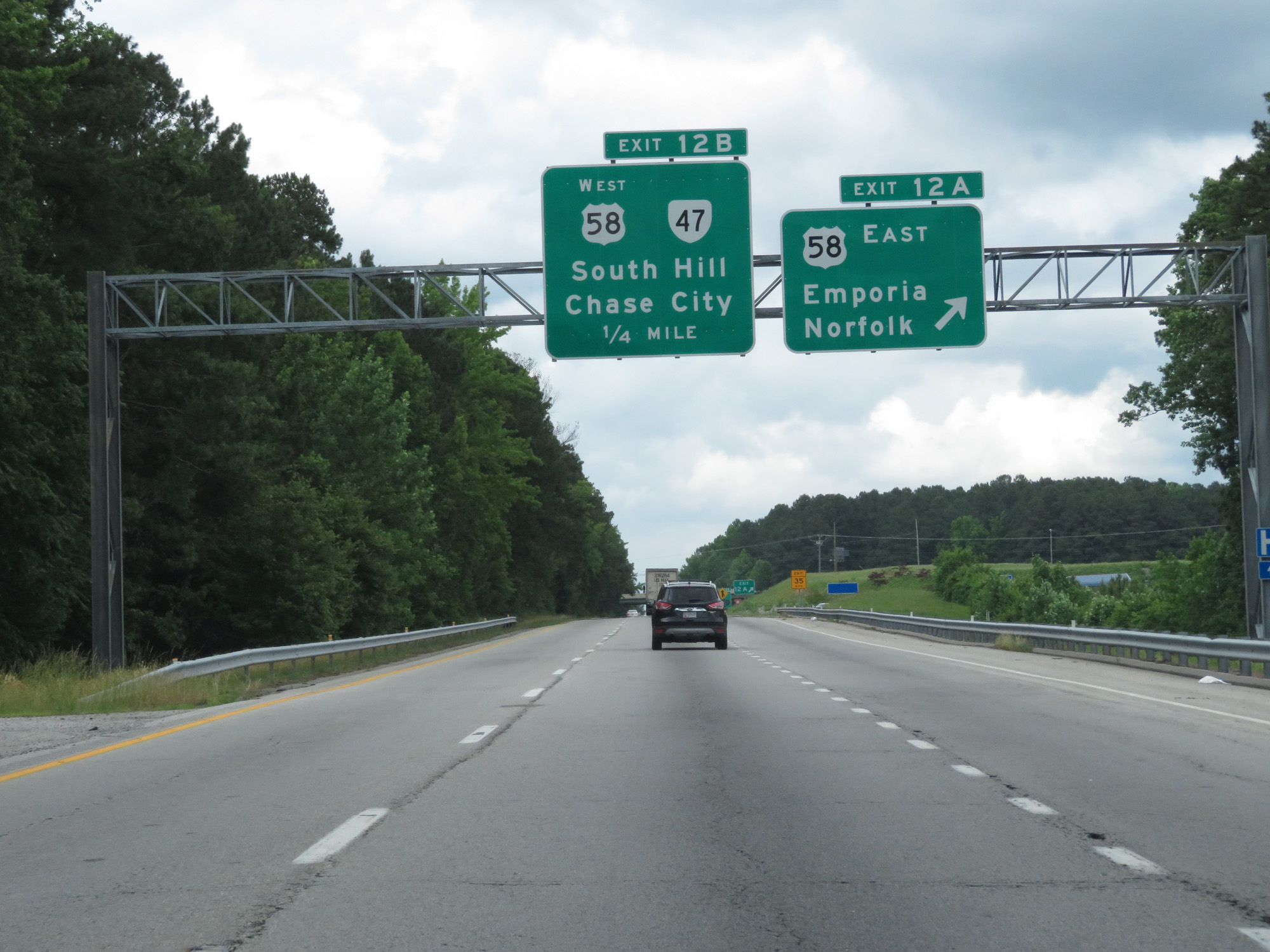 Virginia Interstate 85 Northbound Cross Country Roads